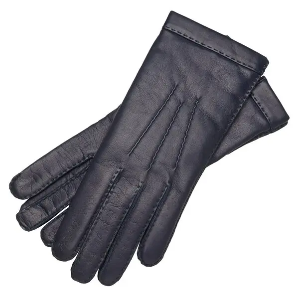 1861 GLOVE MANUFACTORY Portici Leather Gloves In Navy - Blue