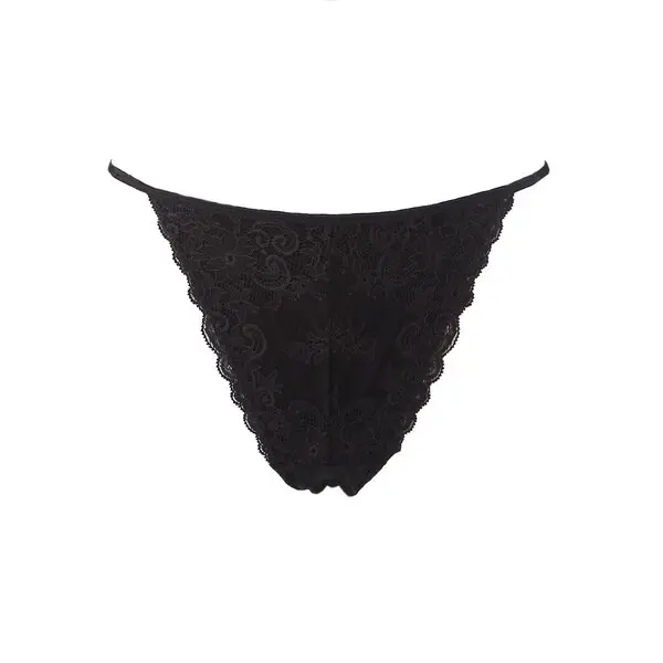 AROMATIQUE Ethereal Touch Thong In Filoscozia Cotton - Black