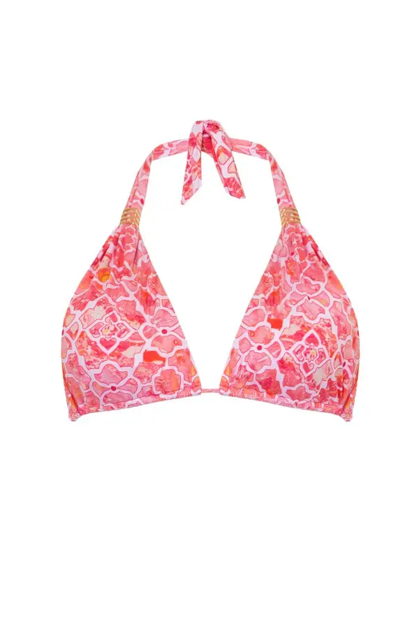 SOPHIA ALEXIA Marble Mosaic Miami Bikini Top - Red