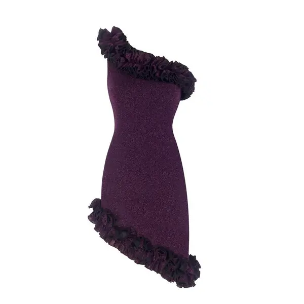 NUR KARAATA Florentina Sparkle Dress - Purple