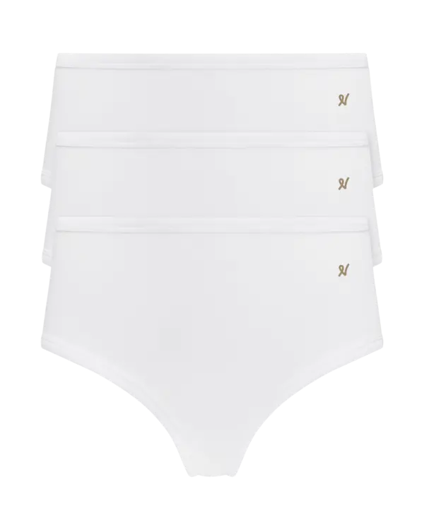 NUDEA The Organic Cotton Midi Brief Three Pack Cotton - White