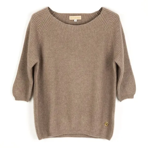 BEL CASHMERE Lucie Cashmere Sweater In Organic - Brown