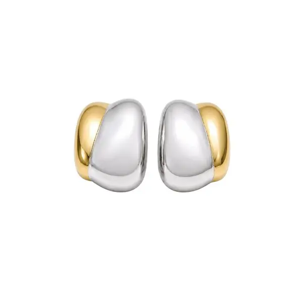 UCHI & SOTO Gold / Silver Nami Mixed Metals Oversized Stud Earrings - Gold/silver