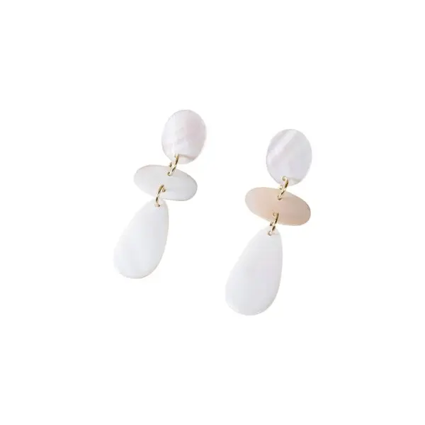 Likhâ Pearl Raindrop Mother-of-pearl Earrings - White