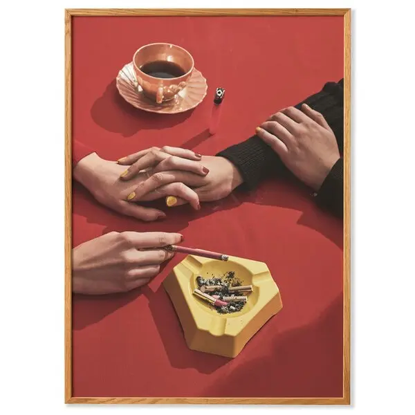 PAPER COLLECTIVE Red / Yellow First Date Art Print 50x70 Cm - Red/yellow