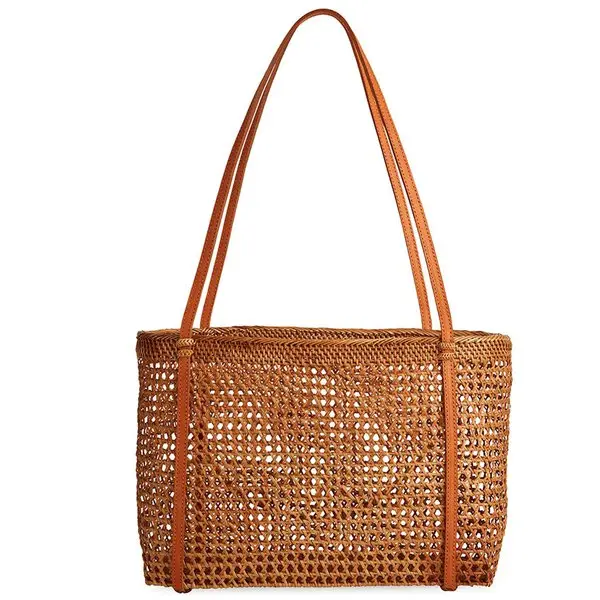 BETSY & FLOSS Ayana Raffia Basket Bag - Brown