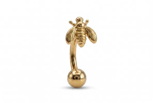Zahav Jewelry 14k Solid 16g 6.5mm Bumblebee Rook Cartilage - Gold