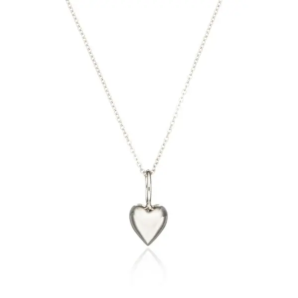 LILY & ROO Solid Sterling Heart Charm Necklace - Silver