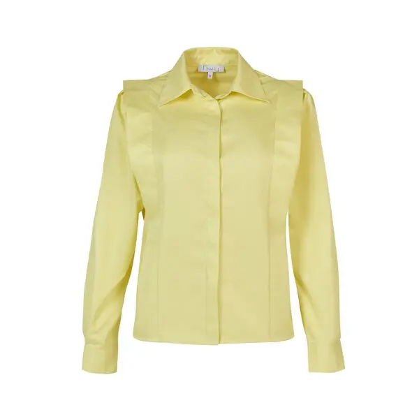 MAAN ISTANBUL Shirt With Hidden Buttoned Flywheel Detail Winds Of Winter - Yellow