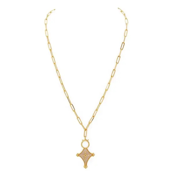 DHWANI BANSAL Cruz Necklace With Mother Of Pearl - Gold