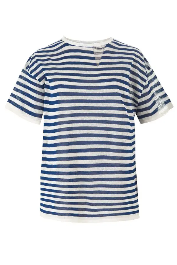 SALANIDA Energia 100% Linen T-shirt Navy - Blue