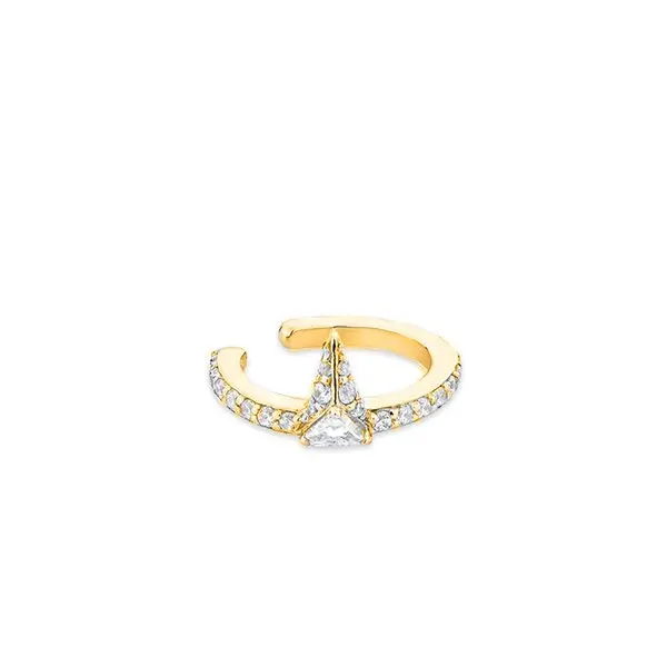 SALLY SKOUFIS Urge Ear Cuff With Made Cz Diamond Stimulant In Sterling Silver & 18k Vermeil - Gold