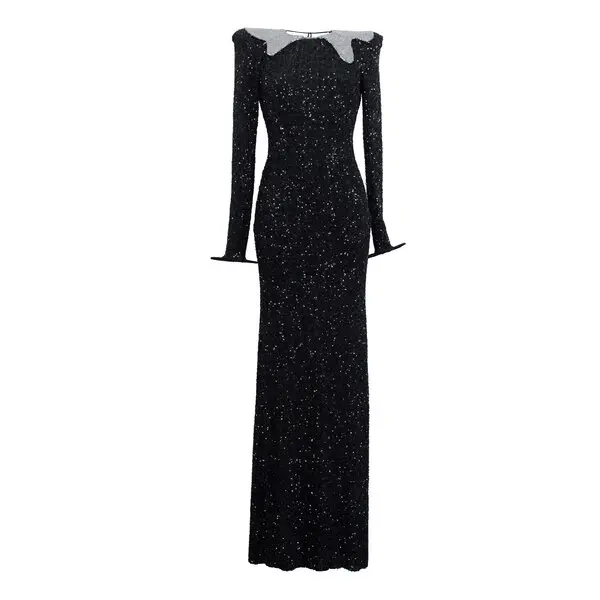 LAURA DAILI Black / Grey Moonlight Sculpture Gown Dress - Black/grey