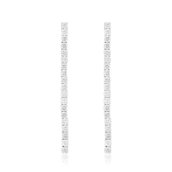 SHYMI Prong-set Tennis Drop Earrings - Silver