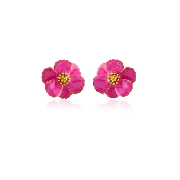 MILOU JEWELRY Fuchsia Petite Flower Earrings - Pink