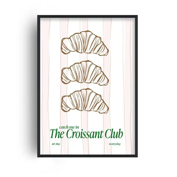 FANCLUB The Croissant Club Giclée Kitchen Art Print A2 - White