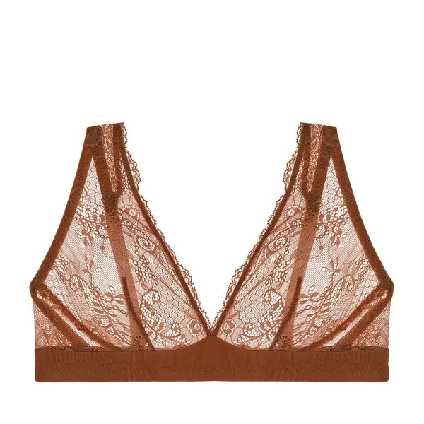 JOURNELLE Sapna Plunge Bralette Cannelle - Brown