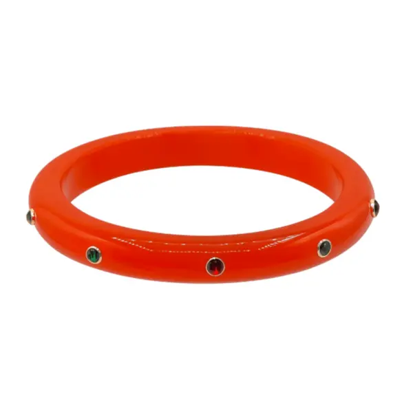 MICHAEL NASH JEWELRY Kristen Studded Resin And Stone Bangle - Orange