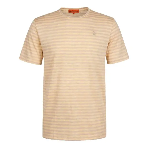 MAISON TANGERINE Linen T-shirt Honey Stripes For - Orange