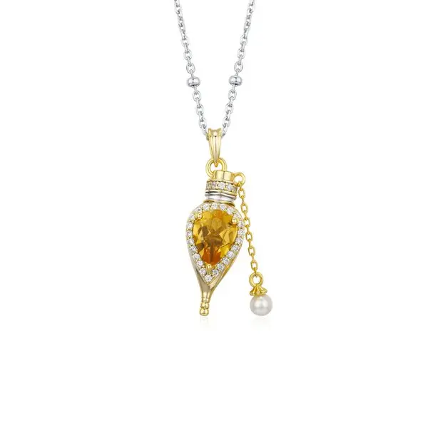 AZURA JEWELRY NEW YORK Silver / Gold Elixir Of Fortune Necklace Gold Vermeil - Silver/gold
