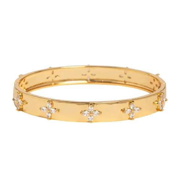 UCHI & SOTO Kinmokusei Bead Floral Bangle - Gold