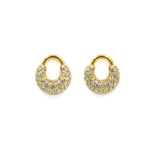 SUPERDIVAJEWELLERY Crystal Basket Earrings - Gold