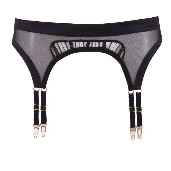 EMMA HARRIS Theodora Midnight Suspender Belt - Black