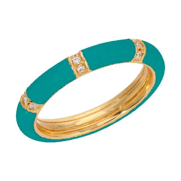 LEEADA JEWELRY Gold / Blue Lamill Stacking Ring Ken Blue - Gold/blue