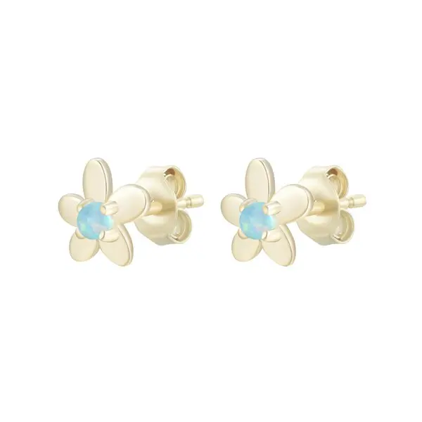 KAMARIA Mini Flower Opal Stud Earrings Light - Green