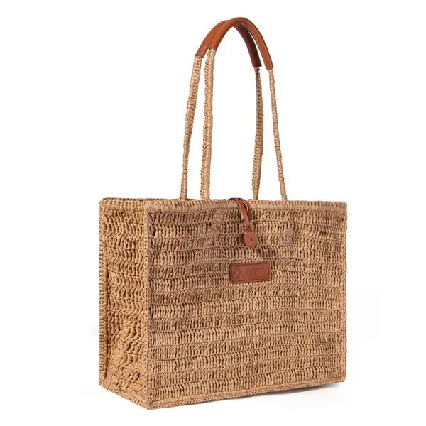 JURGI BRAND Neutrals Handmade Beach Bag With Leather Accents - Black