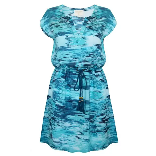 SOPHIA ALEXIA Blue / Green Caribbean Dream Tassel Dress - Blue/green