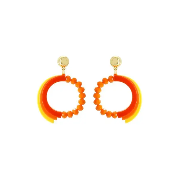GISSA BICALHO Handmade Acrylic Earring Hoops Alix Sicilian - Orange