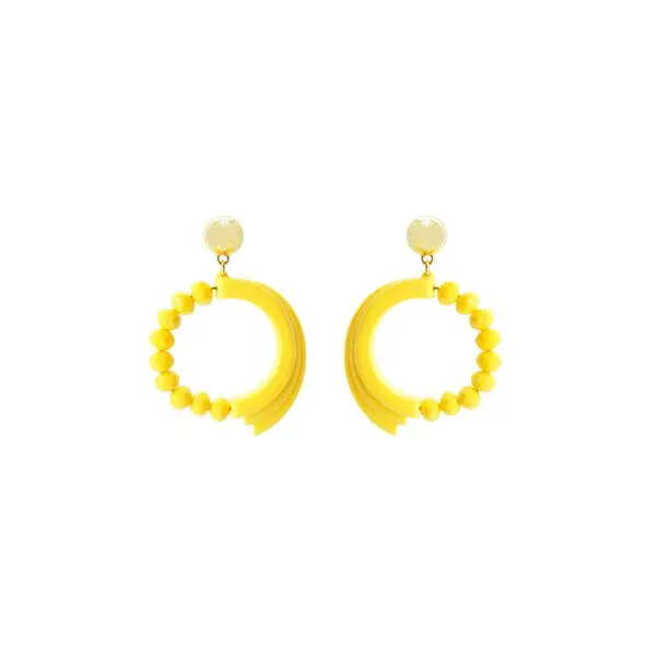 GISSA BICALHO Handmade Acrylic Earring Hoops Alix Sicilian - Yellow