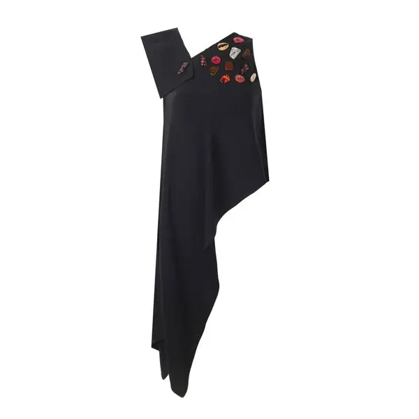 MIRIMALIST Sand One Shoulder Top - Black
