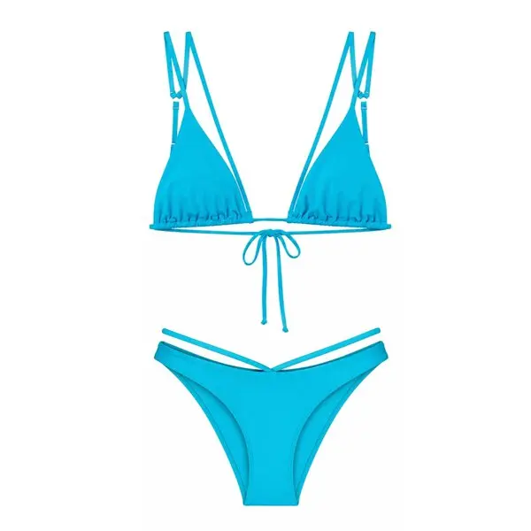 ALTRA VOLTA String Triangle Turquoise Bikini - Blue