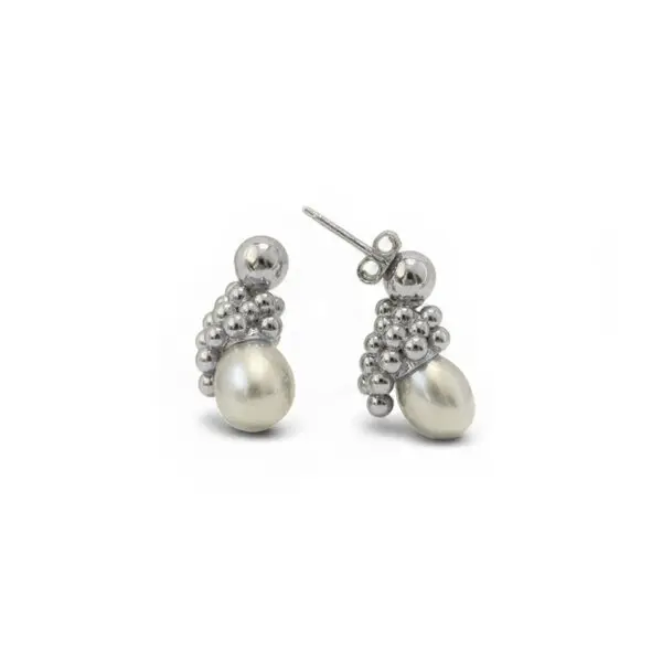 MARTINA ROZENBERG SMIRA JEWELRY Pearl Cascade Earrings - Silver