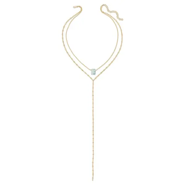 HEATHER HAWKINS Romance Draped Y Necklace Sky Topaz November Birthstone Gold-filled - Blue