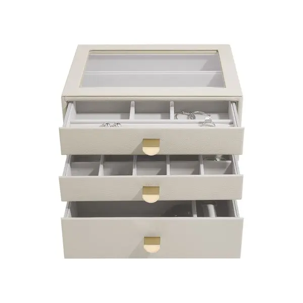 STACKERS Neutrals Classic Oatmeal Set Of Three Drawers - Gray