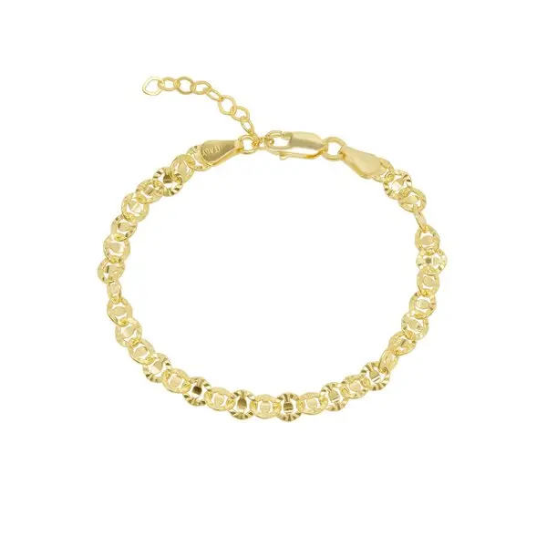 SPERO LONDON Floral Cut-out Textured Link Chain Bracelet - Gold