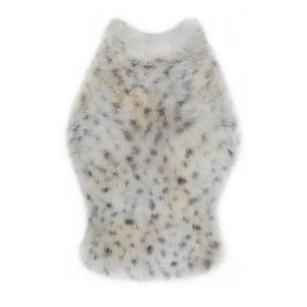 MISS CIRCLE NEW YORK Neutrals Sasha Tan Cheetah Backless Contoured Fur Halter Top - Brown