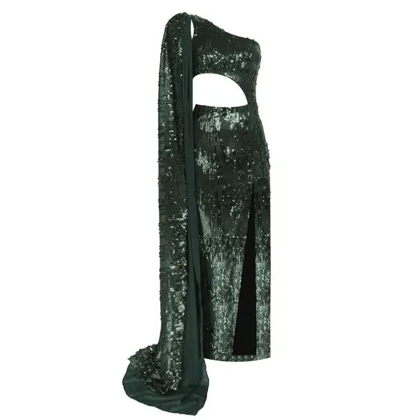 NUR KARAATA Lolite Dress - Green