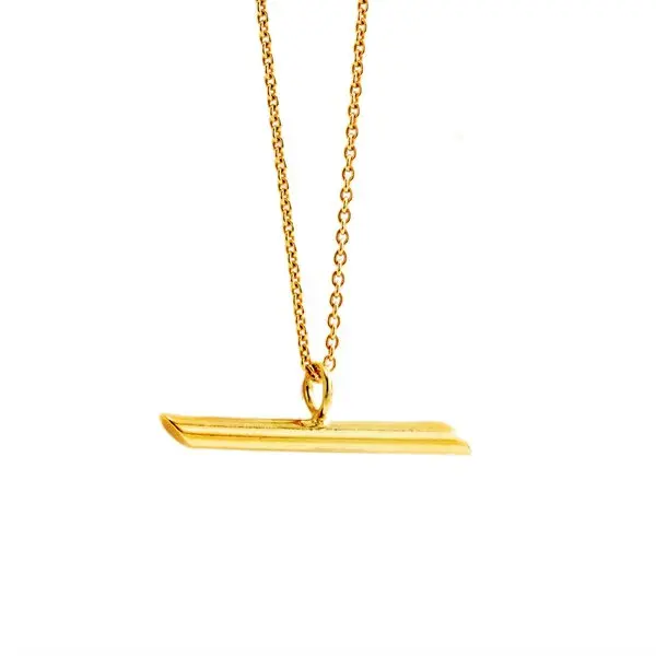 POSH TOTTY DESIGNS Yellow Plated Flow T-bar Necklace - Gold