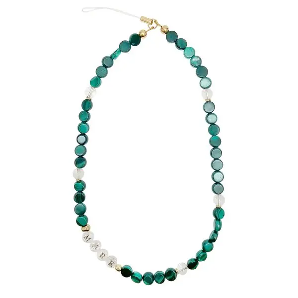 FARRA Malachite With Customizable Name Phone Strap