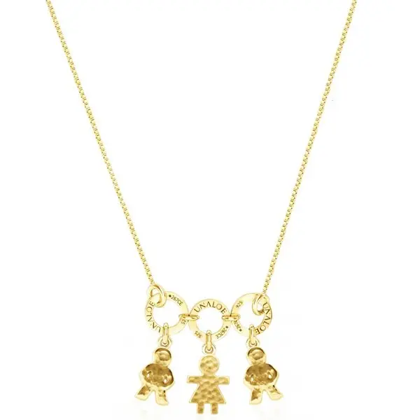 UNALOE 18k Vermeil Hammered Baby Charms Necklace - Gold