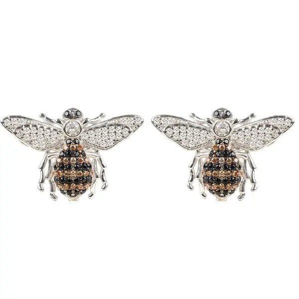 LATELITA Honey Bee Stud Earrings - Silver