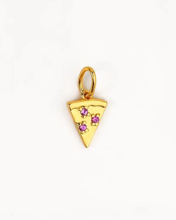 ZYNNIA COLLECTIVE Pizza Slice Charm - Gold
