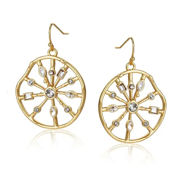 RARE MATTERS JEWELRY Sunbeam Wheel Earrings - Gold