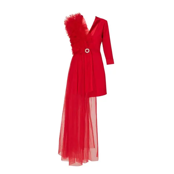 LIA ARAM Blazer With A Deconstructed Twist - Red