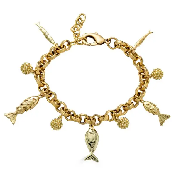 LONI PAUL JEWELRY Fish Charm Bracelet - Gold