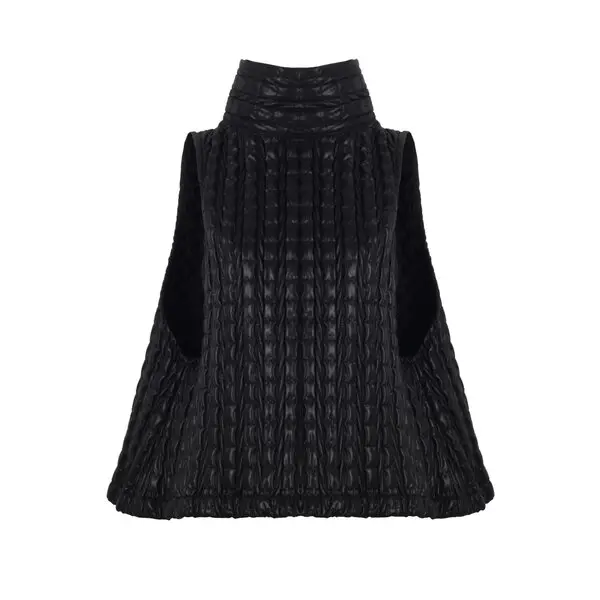 MIRIMALIST Puff Sleeveless Vest Coat - Black